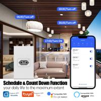 China Smart Brazil Light Switch & 20A Socket Glass Panel WiFi Remote Control for sale