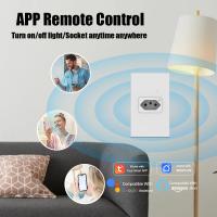 China Smart Brazil Light Switch & 20A Socket Glass Panel WiFi Remote Control for sale