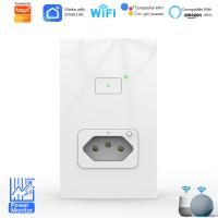 China Automation Smart Home Wall Switch 20A Socket Google Home Voice Control 4x2 Inch for sale