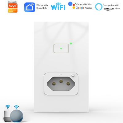 China 1000W WiFi Smart Wiring Devices Bivolt Switch Socket Combo Power Monitor Brazil for sale