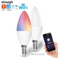 China RGBCW Smart Lighting Control Candle Light Bulb E14 E12 Candelabra Base For Chandeliers for sale