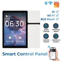 China IR Blaster Smart Home Control Panel Tuya Touch Screen With 3 Gang Switch For House Automation for sale