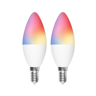 China Voice Control Smart Lighting Control WiFi Candle Light Bulb 16 Million Colors Music Sync RGB LED Lamp for sale