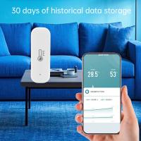 China Zigbee Temperature Humidity Sensor 2×AAA Battery, 30 Days Data Storage, Smart Life App Compatible for sale