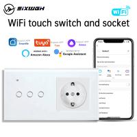 China WiFi Touch Switch Socket Smart Home Panel with No Neutral Wire 16A High Power and Dual USB Ports for sale
