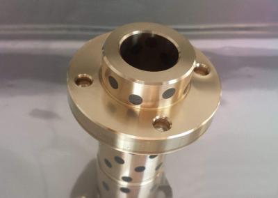 China Solid Lubricant Plugs Casting Copper Metric Bronze Sleeve Bearings With Flange for sale