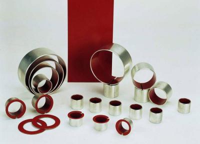 China Self Lubricating Bearings Low-Carbon Steel + Porous Bronze + Red PTFE for sale