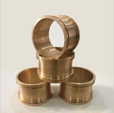 China CNC Precision Machining Copper Flange Sleeve Bushing Oil Groove Costom Size for sale