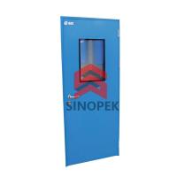 China Airtight Single-Leaf Steel Cleanroom Door | Flush Mount | GMP Standard for sale