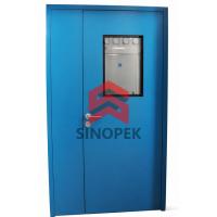China Airtight Double-Leaf Unequal Steel Cleanroom Door | Flush Mount | GMP Standard for sale