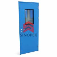 China Airtight Single-Leaf Steel Cleanroom Door | Flush Mount | GMP Standard for sale