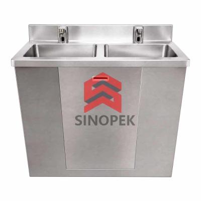 China Dual-Basin Sensor-Operated Hand-Washing Sink | Cleanroom Touchless Wash Station | Cleanroom Grade for sale