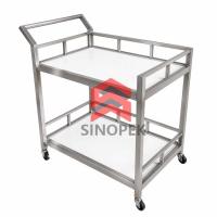 China Double-Tier Stainless Steel Cart | Cleanroom Material Handling | Cleanroom Grade for sale