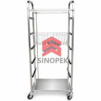 China Instrument Basket Transport Rack | Mobile CSSD Basket Transfer Rack | Cleanroom Grade for sale