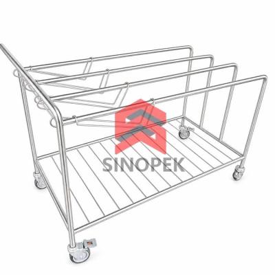 China Stainless Steel Garment Transport Trolley | Mobile Cleanroom Gown Hanging Cart | Cleanroom Grade for sale