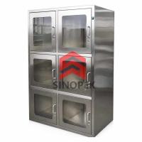 China Six-Unit Double-Door Interlocking Pass-Through Box | Multi-Gang Cleanroom Transfer Bank | Cleanroom Grade for sale