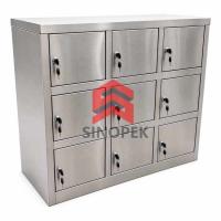 China Nine-Door Shoe Cabinet | Nine-User Gowning Room Footwear Storage | Cleanroom Grade for sale