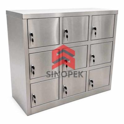 China Nine-Door Shoe Cabinet | Nine-User Gowning Room Footwear Storage | Cleanroom Grade for sale