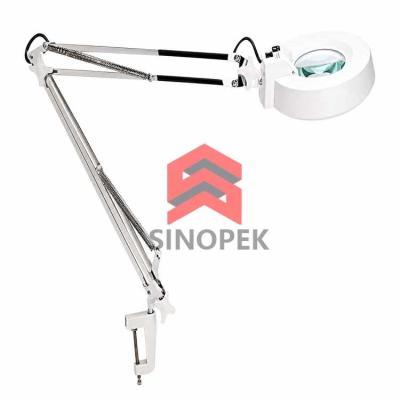 China Medical Clip-On Magnifier Lamp | Clamp-Mounted Bench Magnifier Light | Laboratory Grade for sale