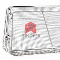China Stainless Steel Woven Mesh Basket | Cleanroom Parts Washing & Draining Basket | Sterilization Grade for sale