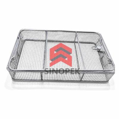 China Welded Wire Mesh Basket | Rigid Cleanroom Parts Washing & Draining Basket | Sterilization Grade for sale