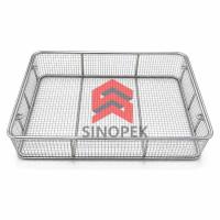 China Welded Wire Mesh Basket | Rigid Cleanroom Parts Washing & Draining Basket | Sterilization Grade for sale