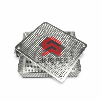 China Fully Perforated Mesh Basket (B Version) | Rounded-Corner Perforated Basket with Rolled Rim | Cleanroom Grade for sale