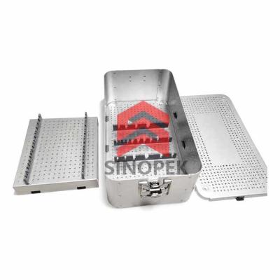China Aluminum Alloy Disinfection Box | Perforated Endoscope Case with Slotted Brackets and Comb Rail Panel | CSSD Grade for sale