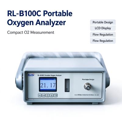 China Industrial Portable Oxygen O2 Gas Purity Analyzer With Digital LCD Display Metal Construction for sale