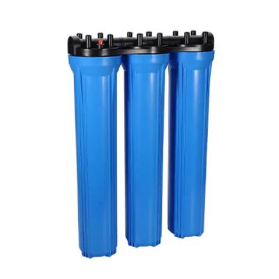 China Plastic Triple Conjoined Plumbed Pre Water Filter Housing 1/2