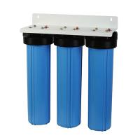 China Triple Stage Big Blue Filter Housing Whole House Water Filter System With Bracket for sale