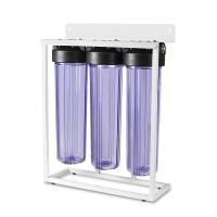 China 3 Stage 20 Inch Jumbo Water Filter Housing With Holder Pressure Gauge for sale