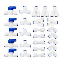 China POM Plastic Water Filter Connection Fittings Push In Quick Connectors 3/8 Inch 1/4 Inch for sale