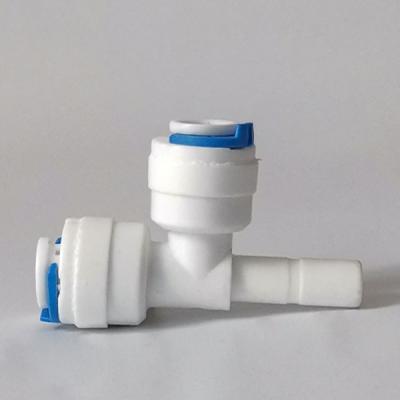 China Push In RO Quick Connect Fittings Tee Adapter 1/4