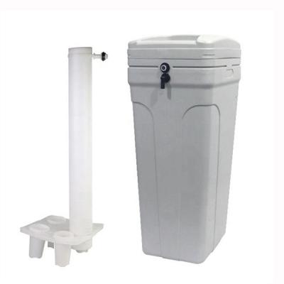 China Square Water Softener Brine Tank 25L 70L 100L With Salt Well Brine Salt Tank Safety Float for sale