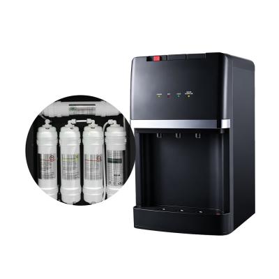 China Desktop Water Dispenser 5 Stage RO UF Filtration System Electric Cooling Heating Water Purifier for Home Hotel Office for sale