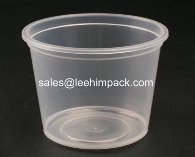 China 600ml Round Plastic Food Pail BPA Free Reusable Container for Storage for sale