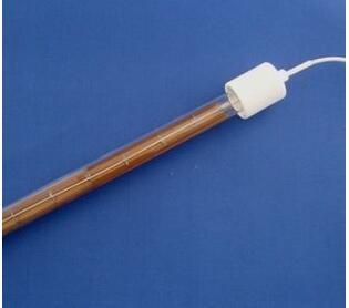 China Half Gold Coated Quartz Heating Lamp 1500C Twin Tube Infrared Heater Element for sale