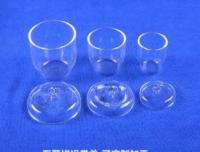 China High Purity Transparent Quartz Glass Crucible Flat Bottom 10ml to 120ml Capacity for sale