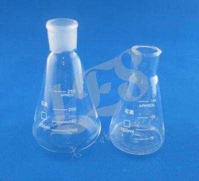 China Customized Quartz Glass Erlenmeyer Flask 5ml to 2000ml High Temperature Resistant for sale
