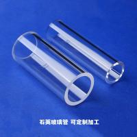 China Customized Big OD Transparent Quartz Glass Tube Round Bottom Pipe 1200°C Heat Resistance for sale