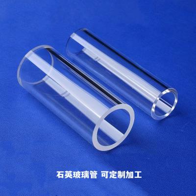 China Customized Big OD Transparent Quartz Glass Tube Round Bottom Pipe 1200°C Heat Resistance for sale