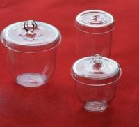 China Transparent Fused Silica Quartz Crucible with Lid 10ml to 150ml Custom Capacity for sale