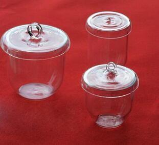 China Transparent Fused Silica Quartz Crucible with Lid 10ml to 150ml Custom Capacity for sale