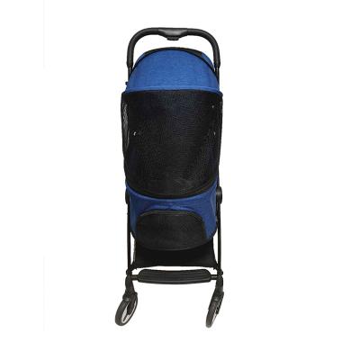 China Pet Strollers Folding Outdoor Camping Dog Stroller Travel Bag Pet Animal Cat Cart Carrier Twin Dog Stroller for sale