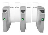 China 40W 550mm Width Cards Reader Glass Sliding Turnstile for sale