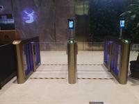 China Speed Gate New Project Security Access Control System Turnstile With Golden Color for sale