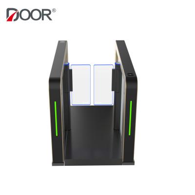 China Logo Printing Waist High Turnstile Gates With Floor Plates Cut Sheet for sale