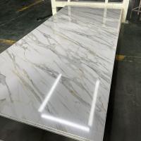 China Interior Decoration 3mm PVC Marble Sheet with High Glossy UV Coating and Additive for sale