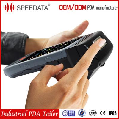 China 5200mAh Li-Battery Fingerprint Reader Terminal PDA with RFID Reader 2D Barcode Scanner for Android 5.1 4G LTE for sale